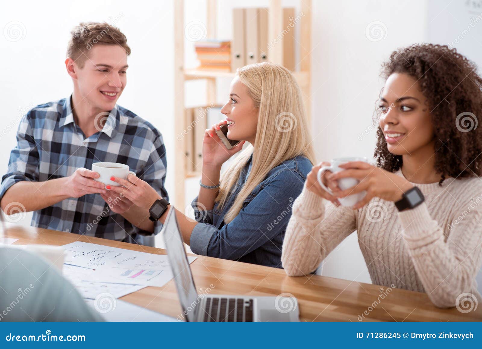 Young Students Drinking Coffee Stock Image - Image of coffee, laugh ...