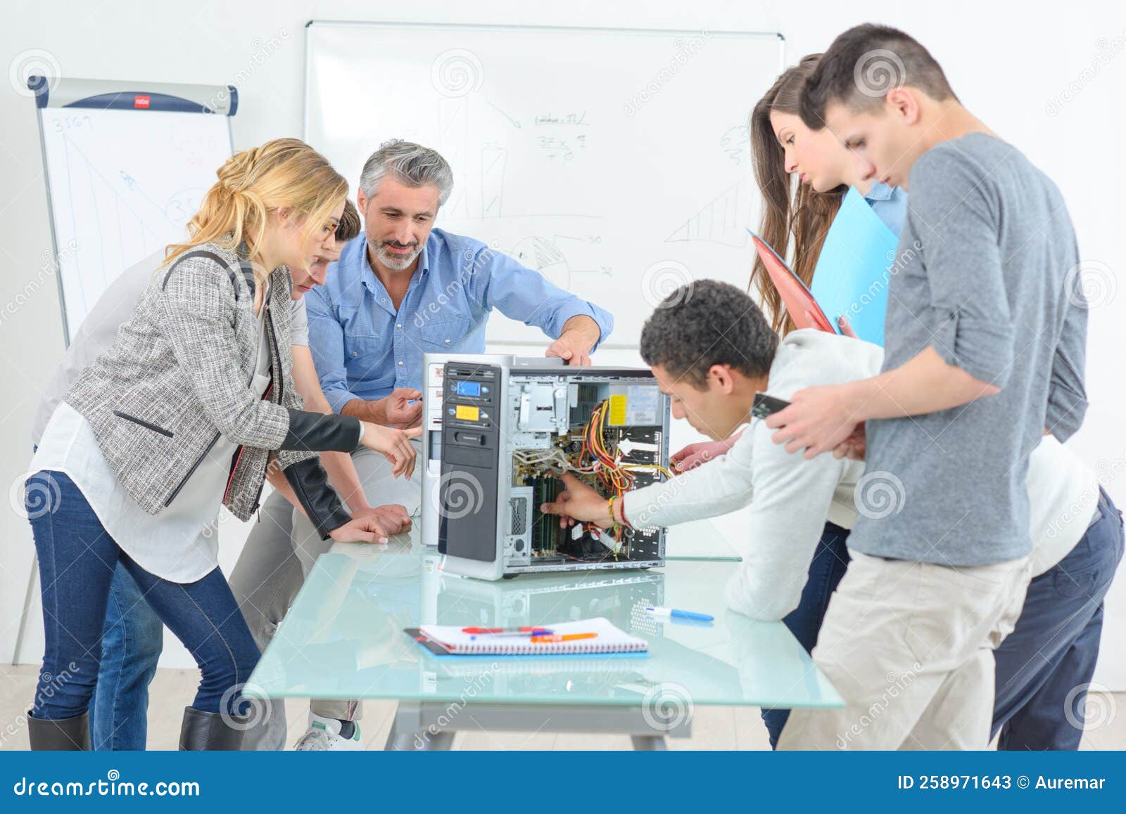 Young Students in Electronics Class Stock Image - Image of professional ...