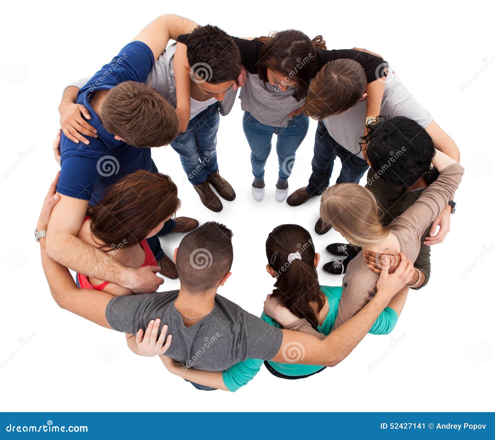 Young Students Forming Huddle Stock Image - Image of casual, high: 52427141