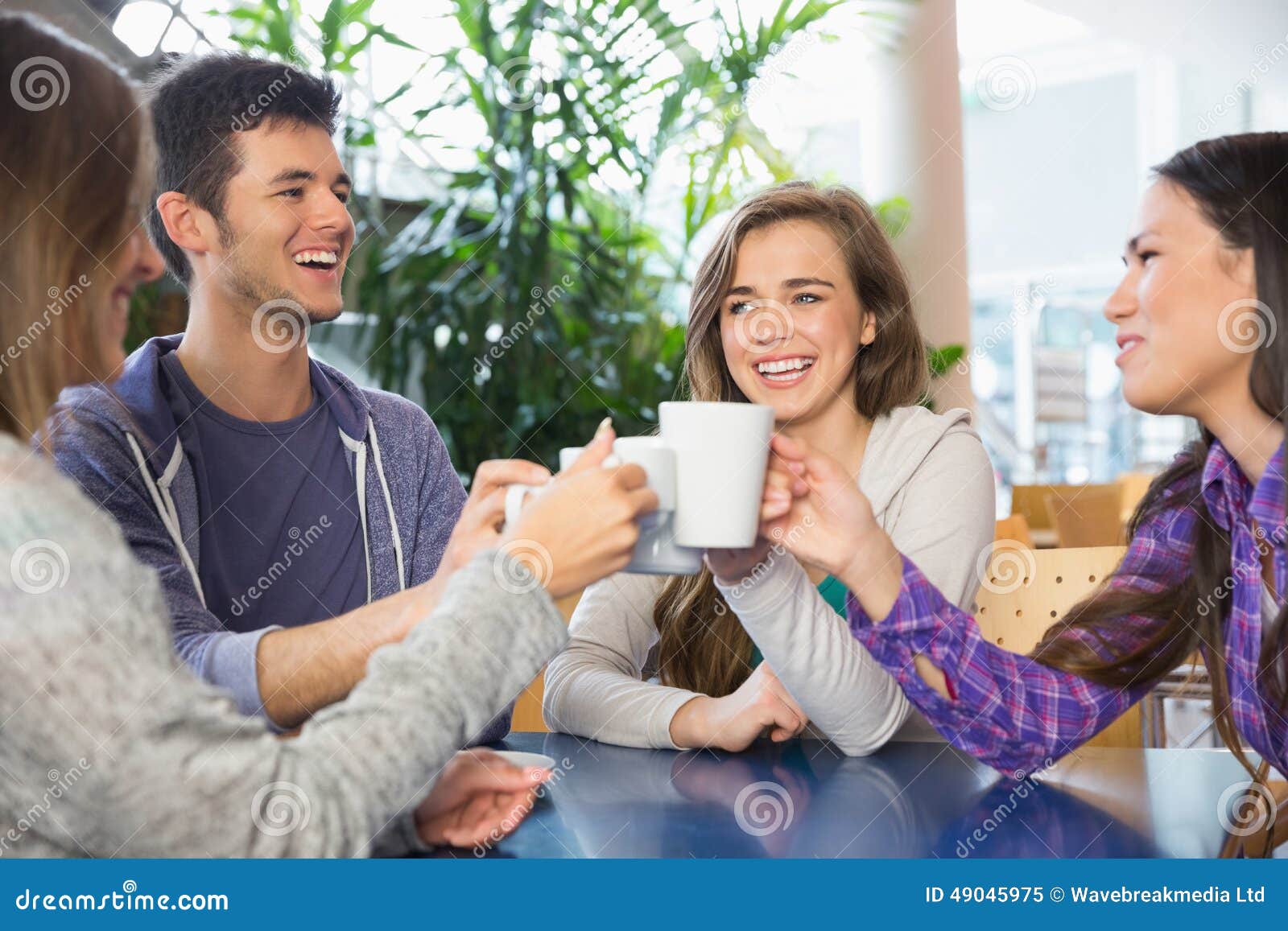 Young Students Having Coffee Together Stock Image - Image of adult ...