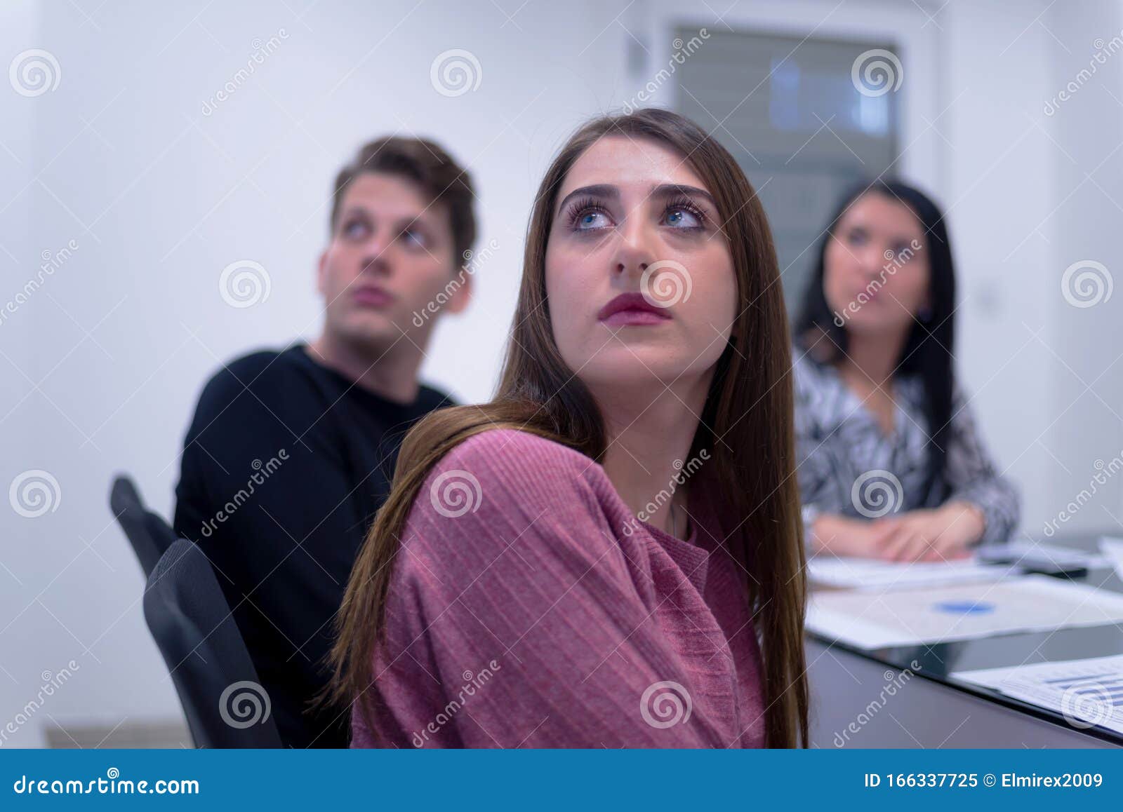 Young Students Listening the Lecture with Interest on University Stock ...