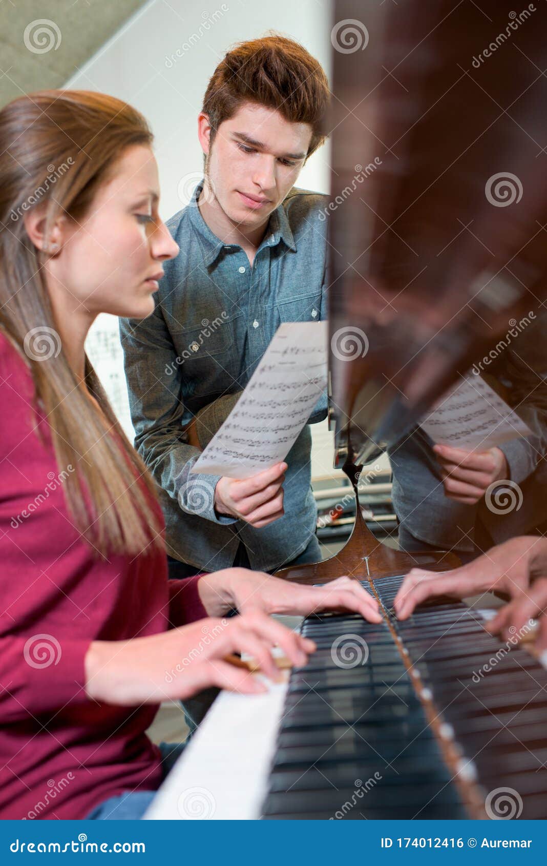 Young Students Playing Piano Stock Photo - Image of player, artist ...