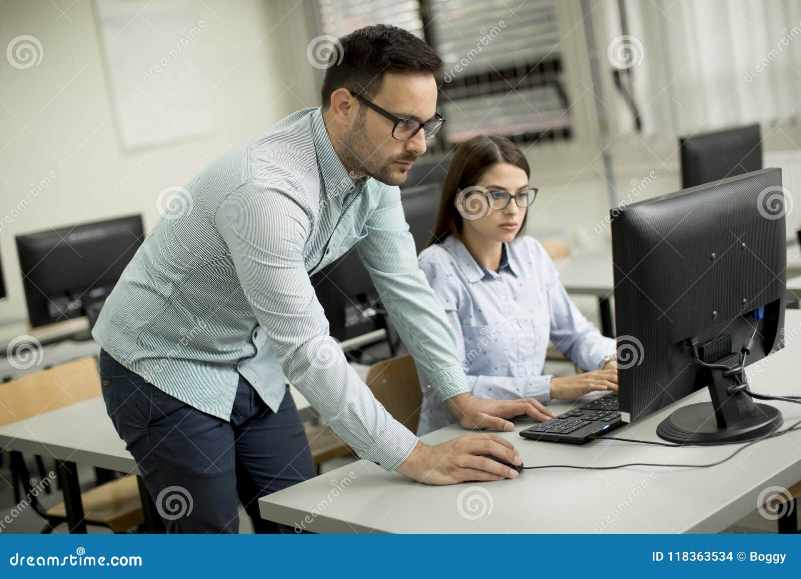 Young Students Presenting E-learning Service Stock Photo - Image of ...