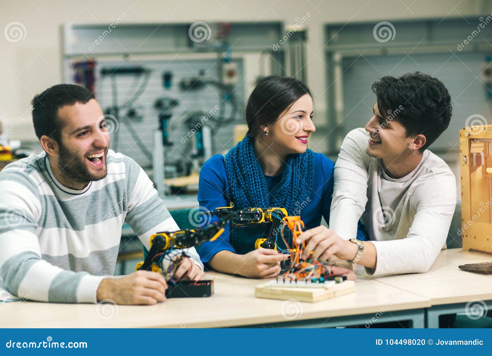 Young Students of Robotics Preparing Robot Stock Photo - Image of ...