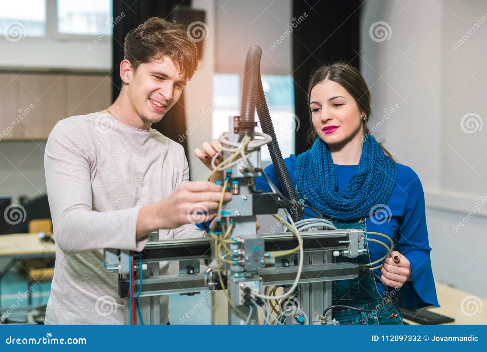Students of Robotics Preparing Robot for Testing in Worksh Stock Photo ... Students of Robotics Preparing Robot for Testing in Worksh Stock Photo ...