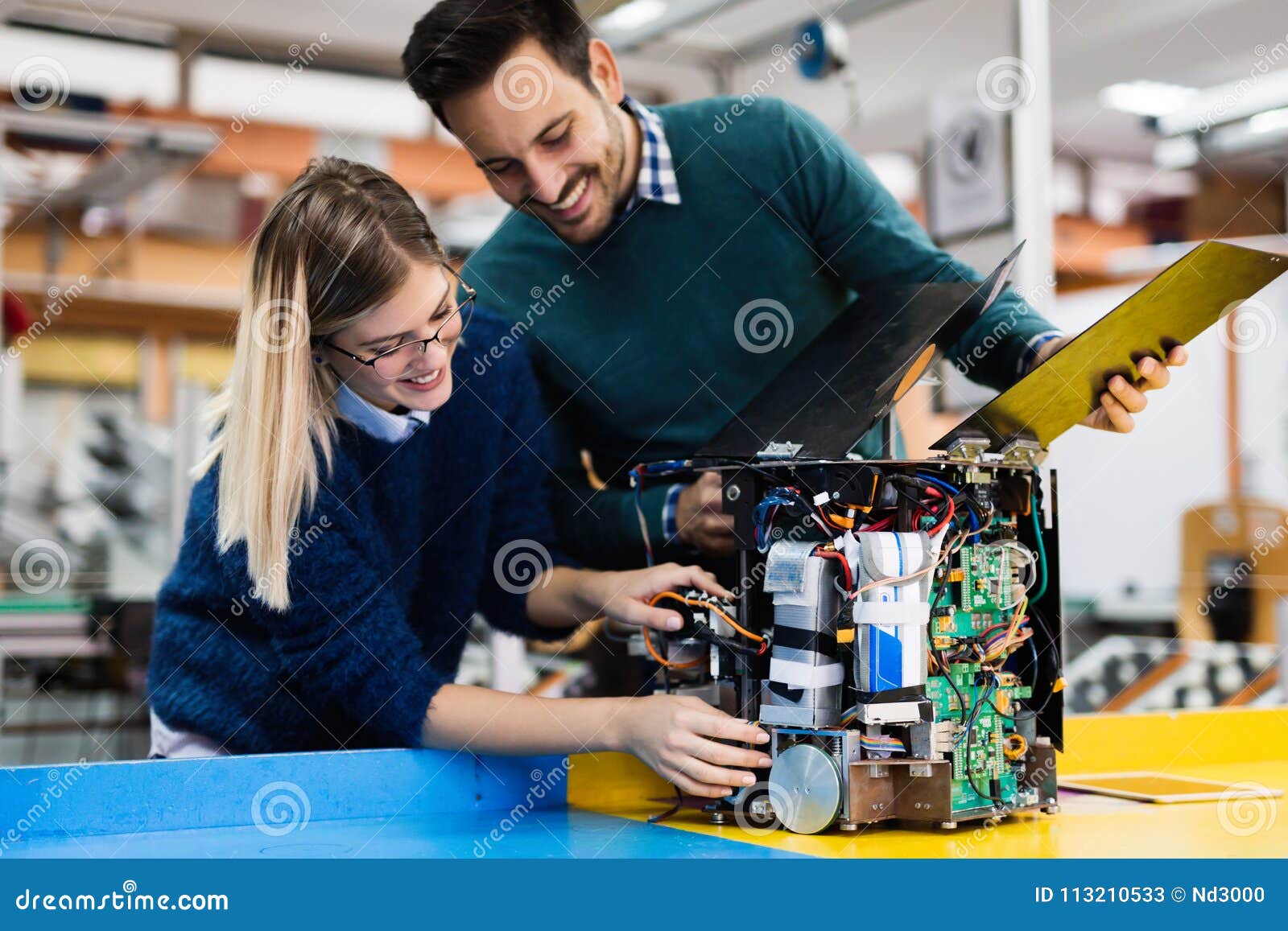 Young Students of Robotics Working on Project Stock Image - Image of ...