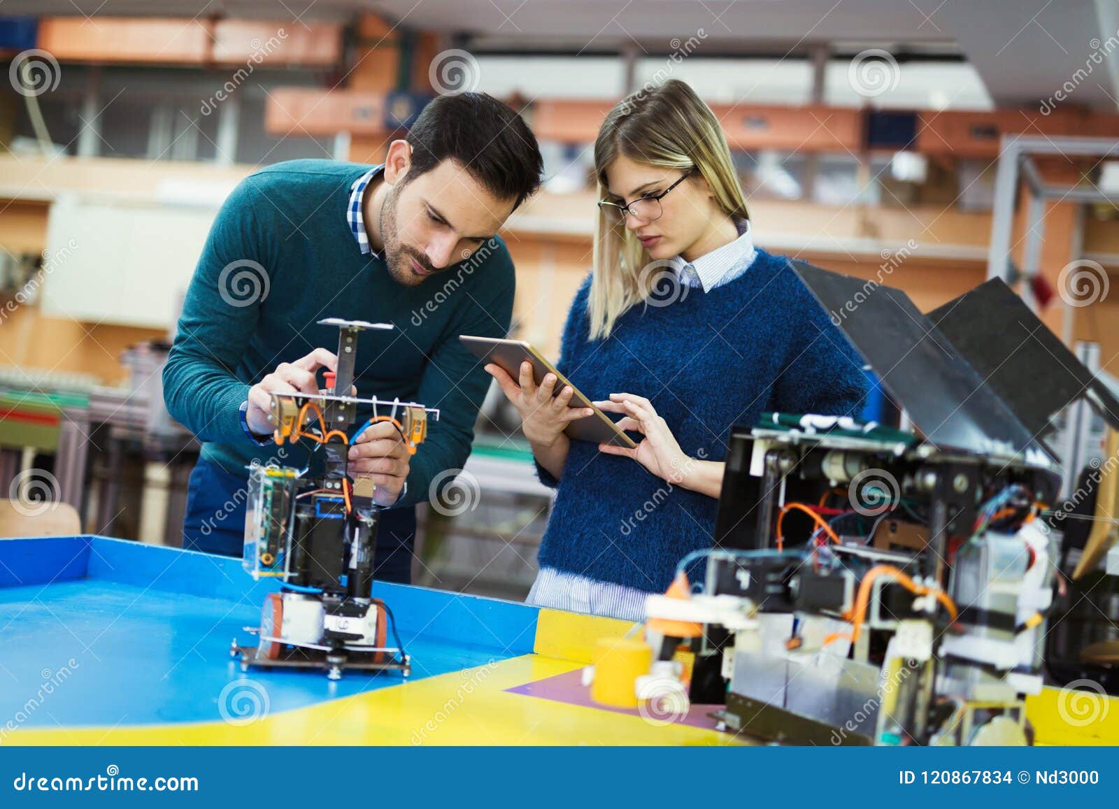 Young Students of Robotics Working on Project Stock Photo - Image of ...