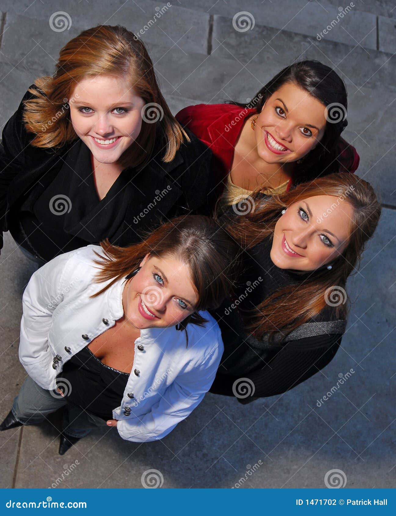 Young Students Shot from Above Stock Photo - Image of female, portrait ...