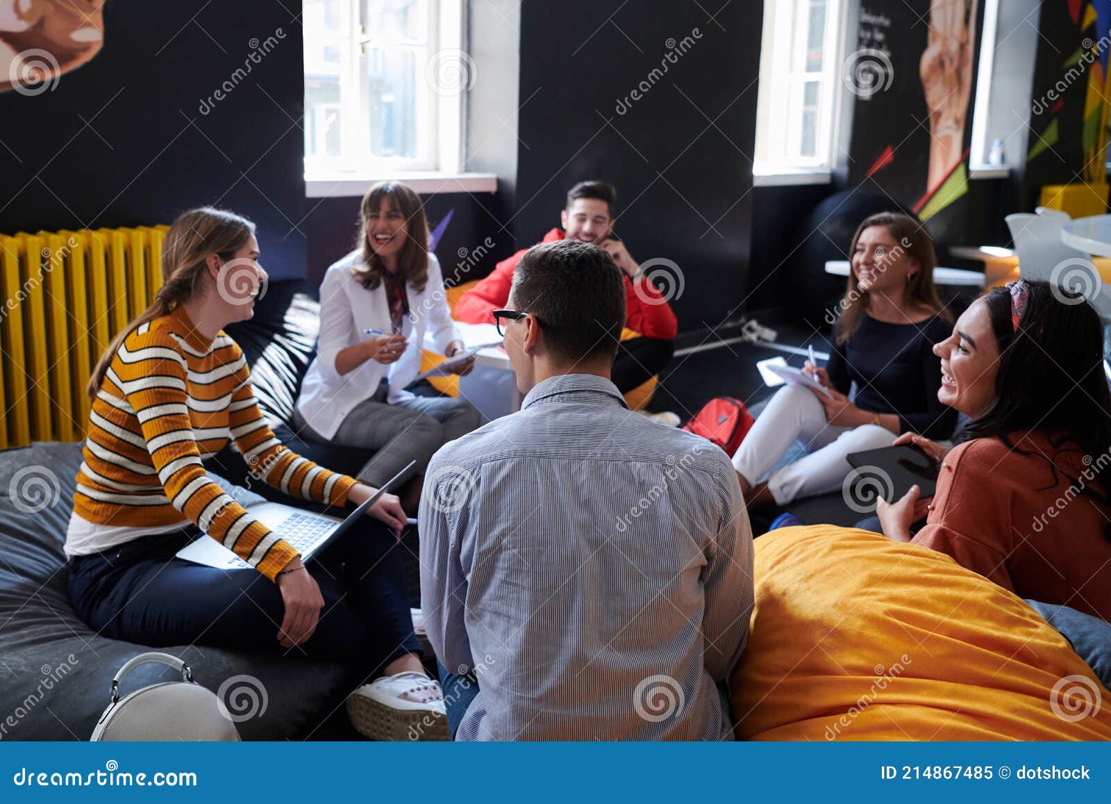 Students Using Modern Technology for School Project Stock Image - Image ...