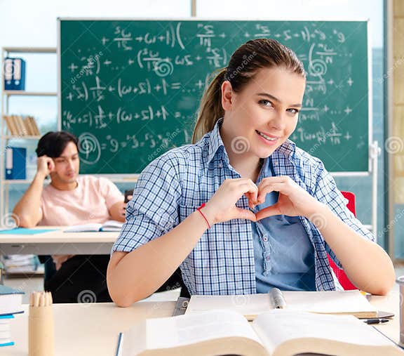 Young Students Taking the Math Exam in Classroom Stock Photo - Image of ...