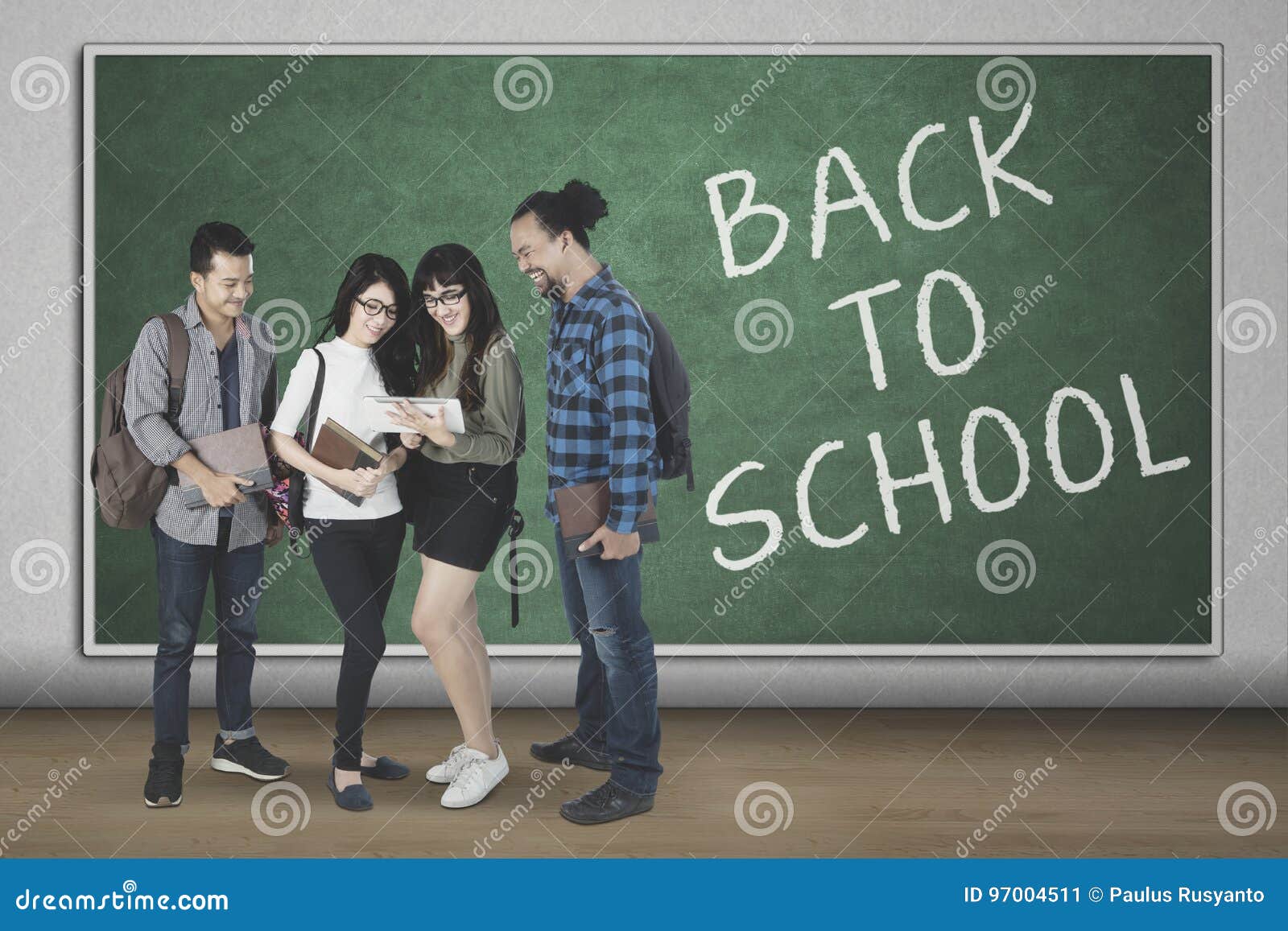 Young Students with Text of Back To School Stock Image - Image of ...