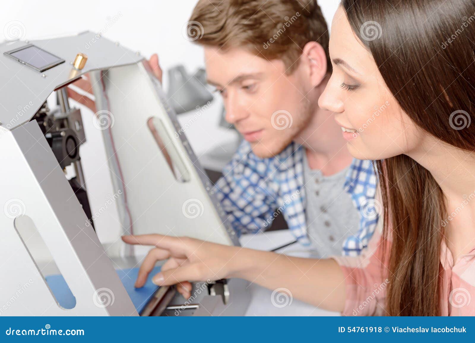 Young Students with Three-dimensional Printer Stock Photo - Image of ...