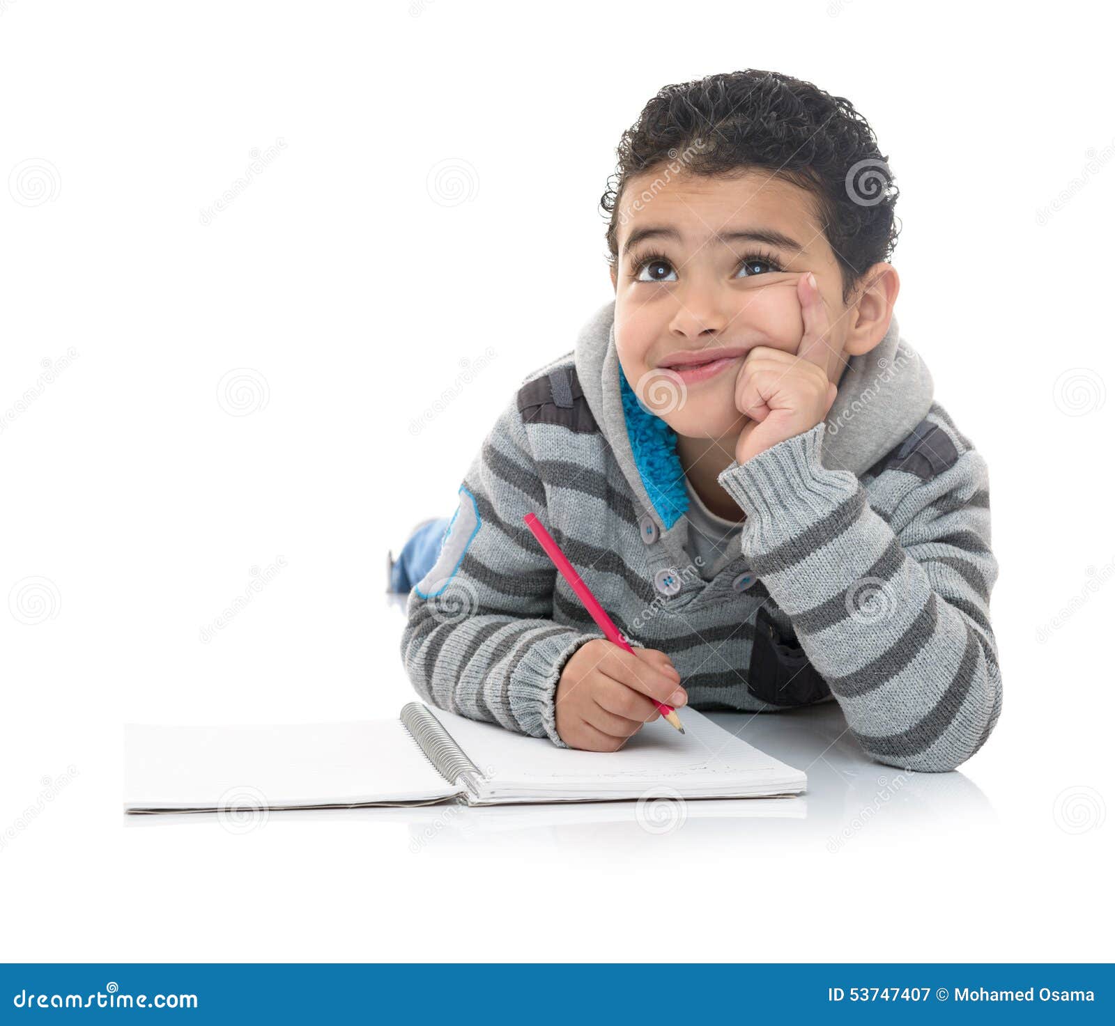 Young Studying Boy Thinking for Answer Stock Image - Image of question ...
