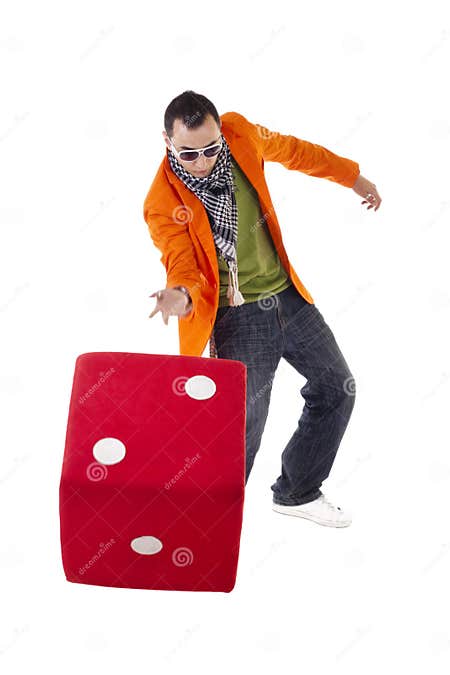 Young Stylish Guy Rolling the Dice Stock Image - Image of gambling ...