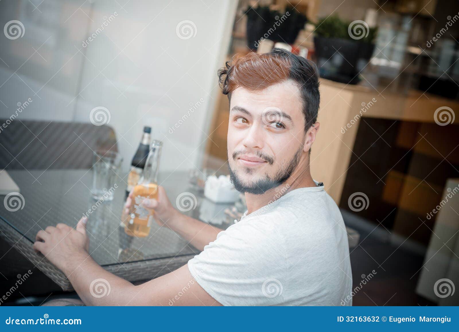 Young Stylish Man at the Bar Stock Photo - Image of spontaneous ...