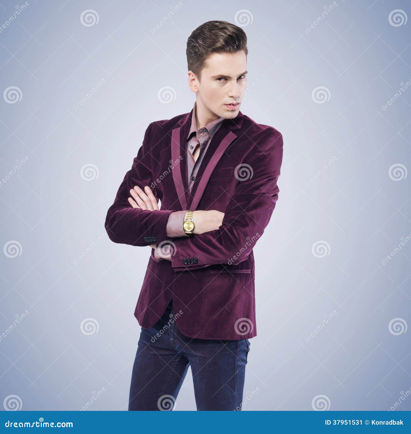 Young Stylish Man with Serious Look Stock Image - Image of fashion ...