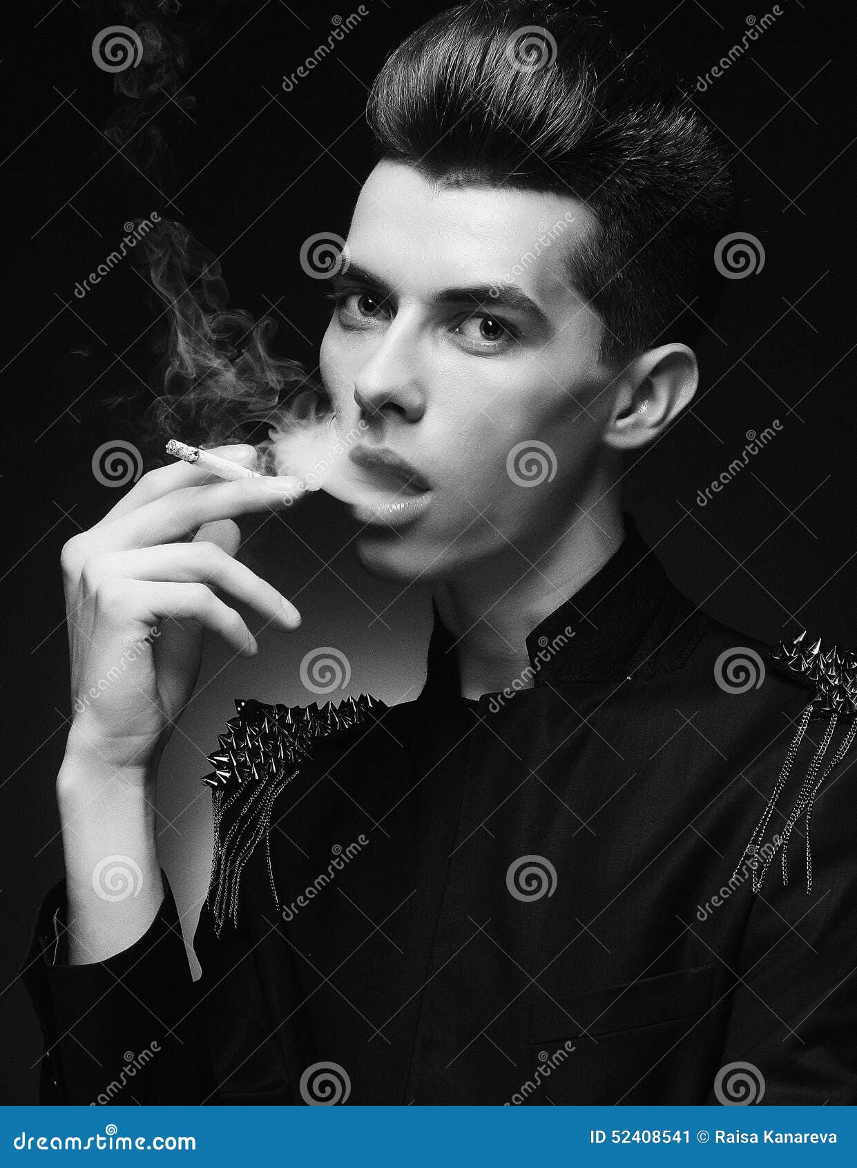 Young Stylish Man Smoking a Cigarette Stock Image - Image of handsome ...