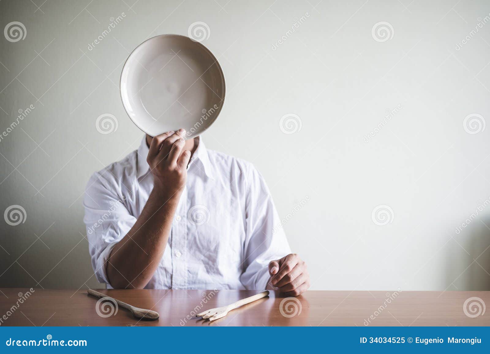 Young Stylish Man with White Shirt and Dish in His Face Stock Image ...