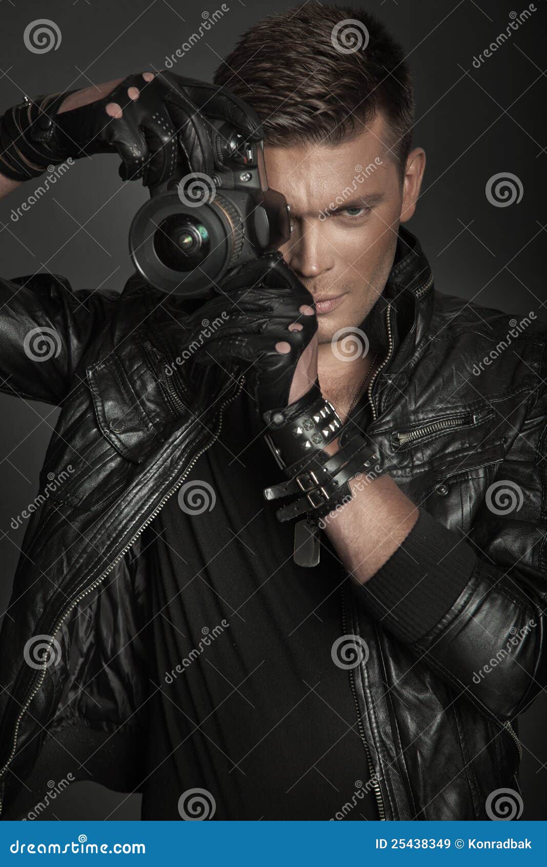 Young stylish photographer stock image. Image of looking - 25438349