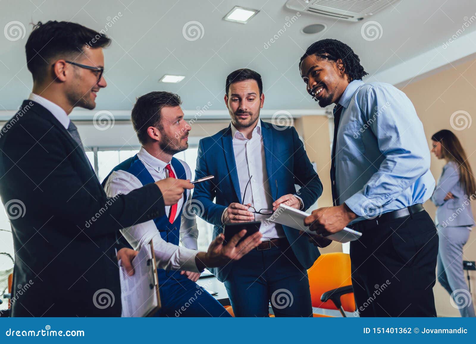 Successful Business Team in Office. Selective Focus Stock Photo - Image ...