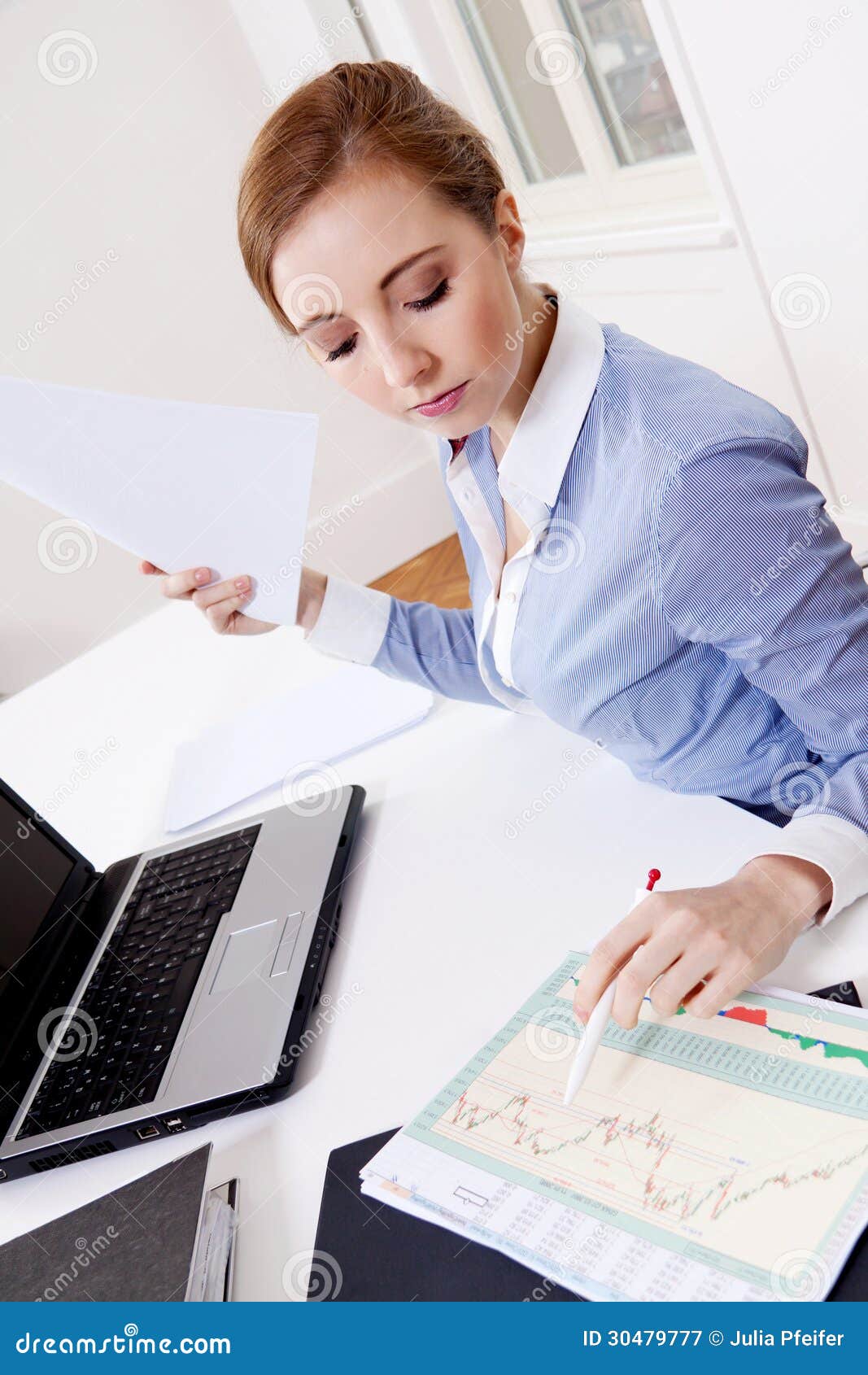 Young Successful Business Woman in Office Stock Image - Image of ...