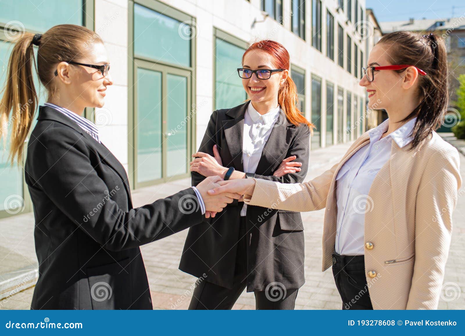 Young and Successful Business Women Shake Hands. Stock Photo - Image of ...