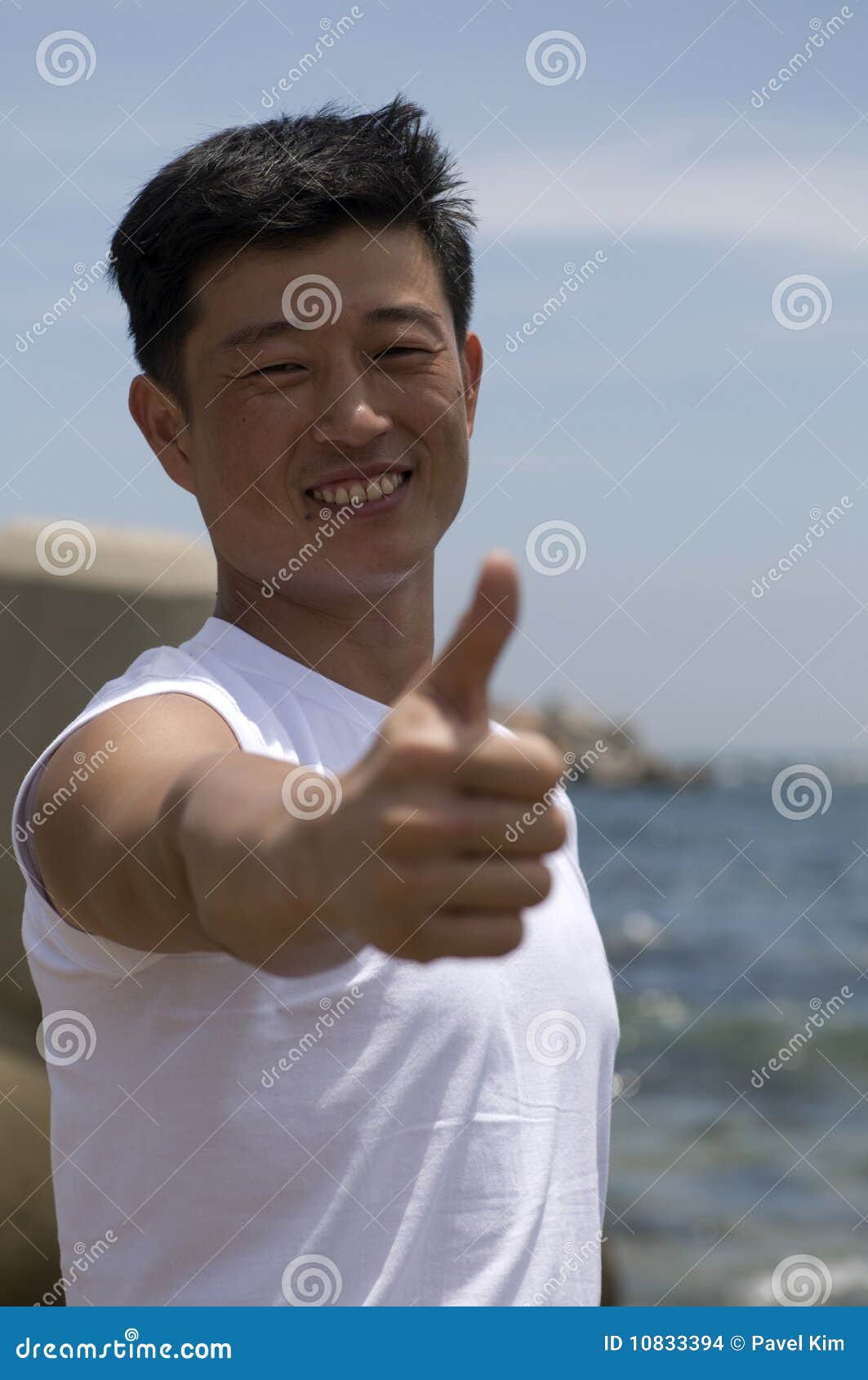 The Young Successful Man on the Sea Beach and S Stock Photo - Image of ...