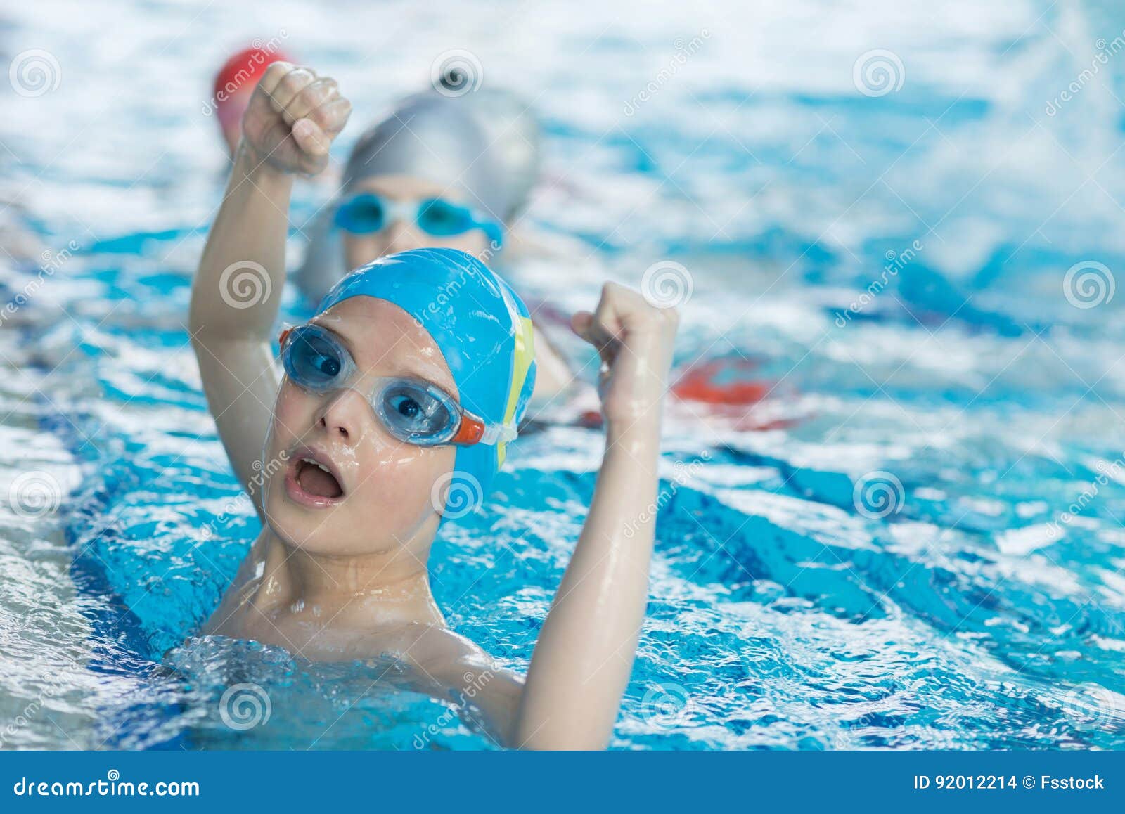 Young and Successful Swimmers Pose Stock Photo - Image of learn, male ...