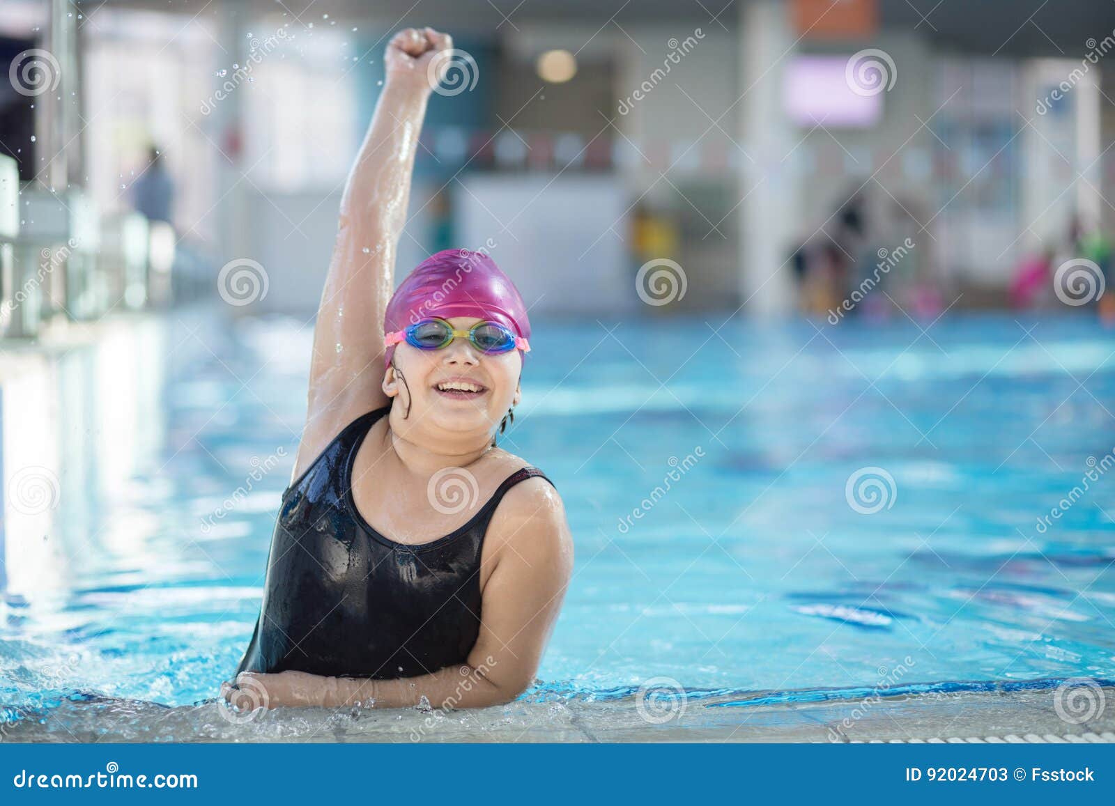 Young and Successful Swimmers Pose Stock Image - Image of indoor ...