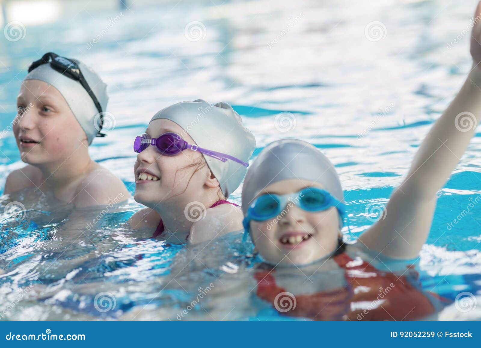 Young and Successful Swimmers Pose Stock Image - Image of happy, blue ...
