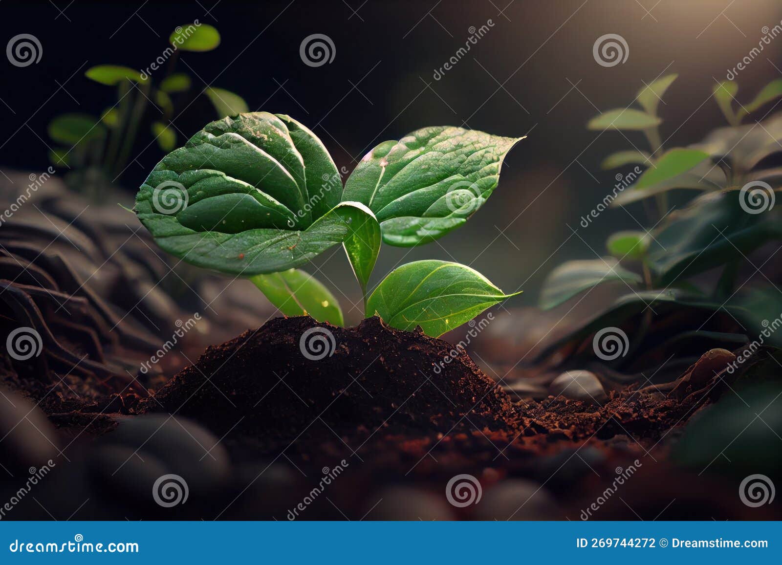 Young Summer Squash Plant Sprouting First Genuine Leaf, Majestically ...