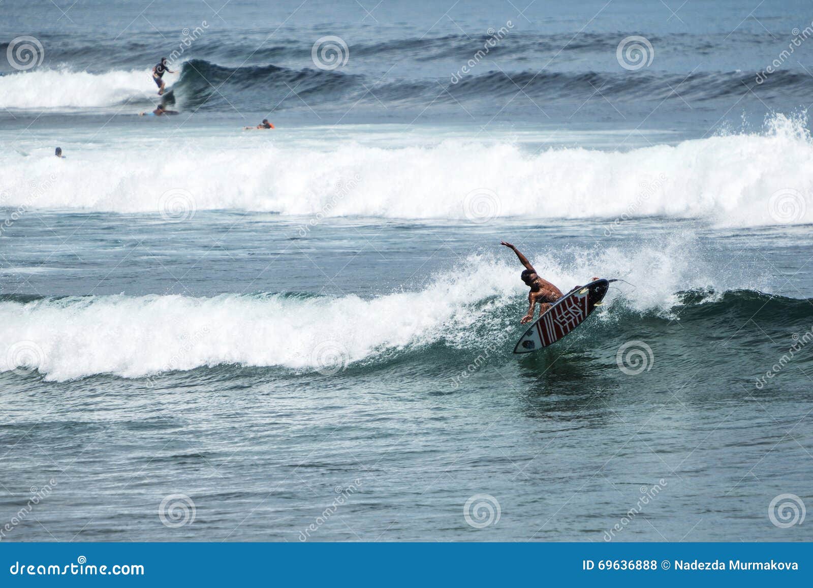 Young Surfer on Blue Ocean Wave. Editorial Stock Photo - Image of ...
