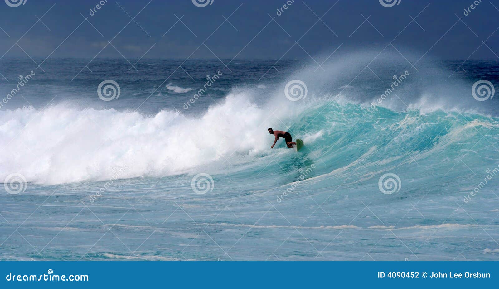 Young Surfer and Windy Wave Spray Stock Photo - Image of travel, island ...