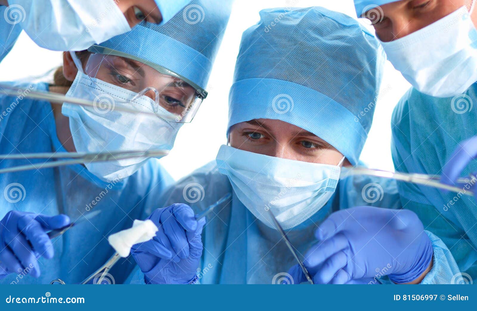 Young Surgery Team in the Operating Room Stock Image - Image of glove ...