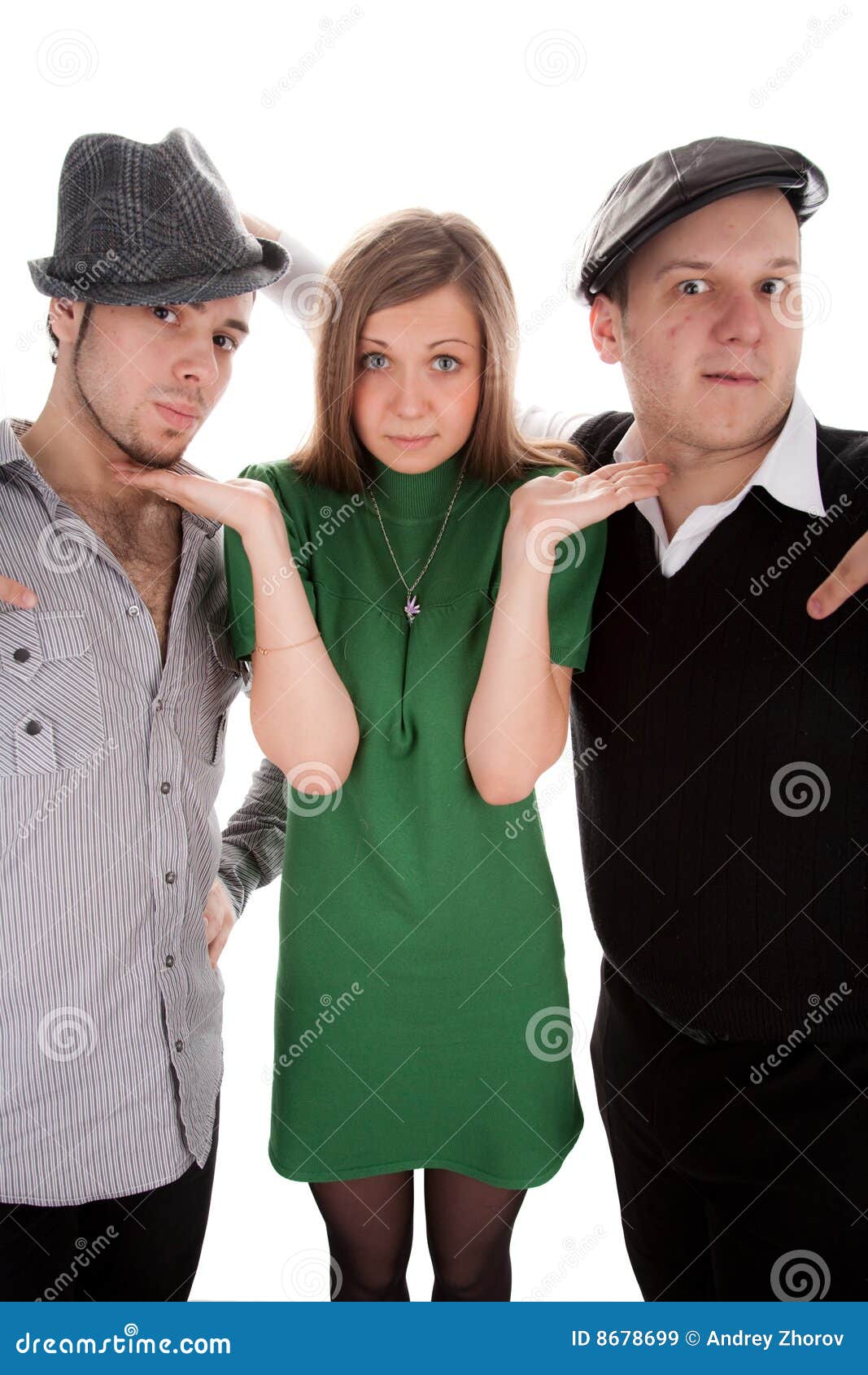 Young Sweety Girl and Two Cool Guys Stock Image - Image of cool, woman ...