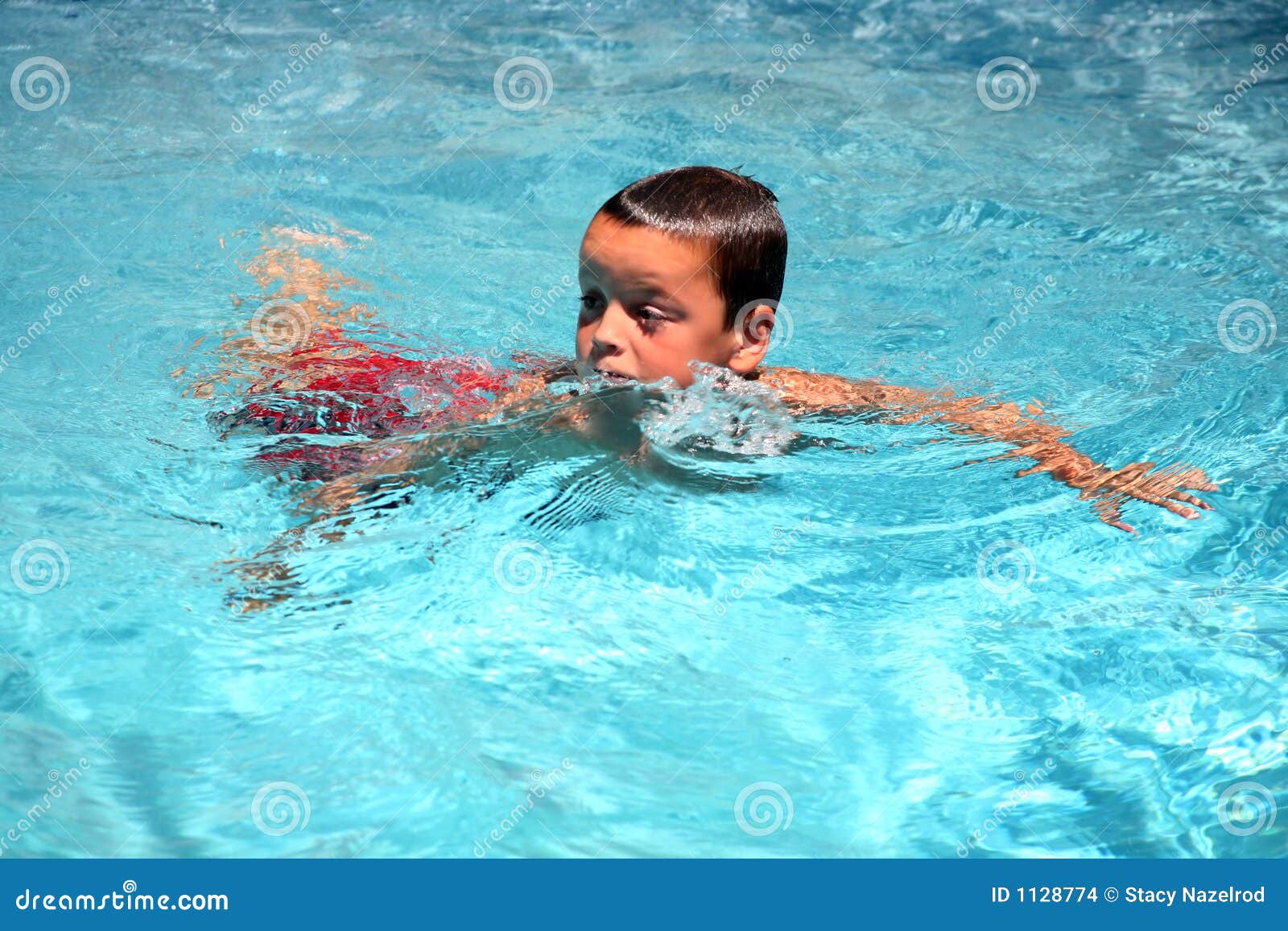 Young swimmer boy stock photo. Image of nature, bubble - 1128774