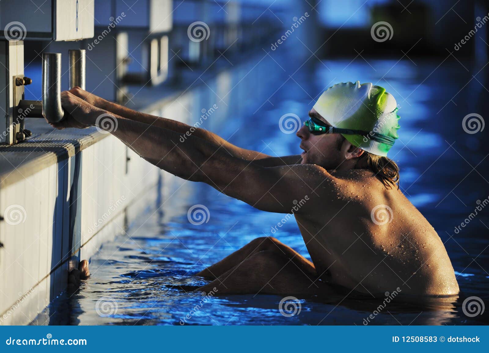 Young Swimmmer on Swimming Start Stock Image - Image of active ...