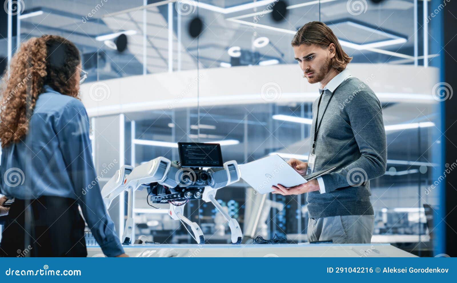 Young System Administrator Checking Online Internet Connectivity with a ...