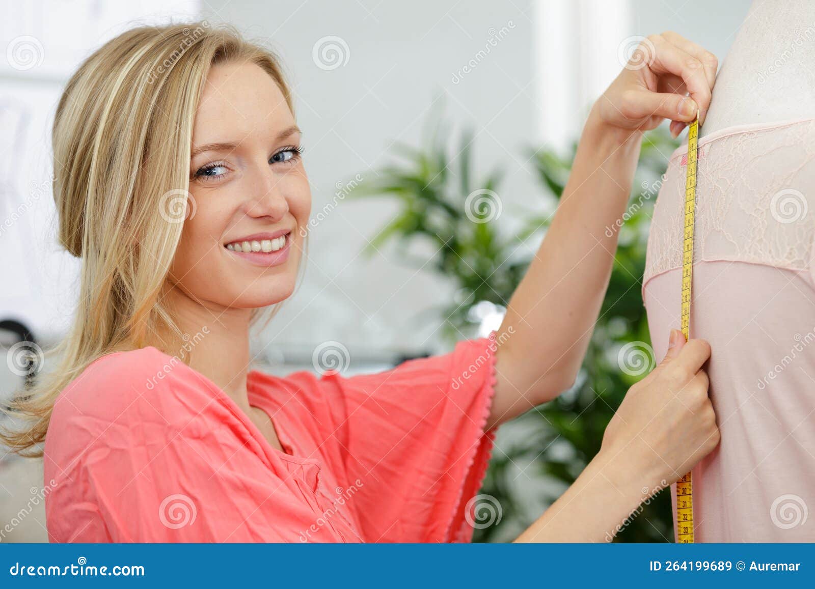 Young Tailor Doing Measurement Stock Image - Image of positive ...