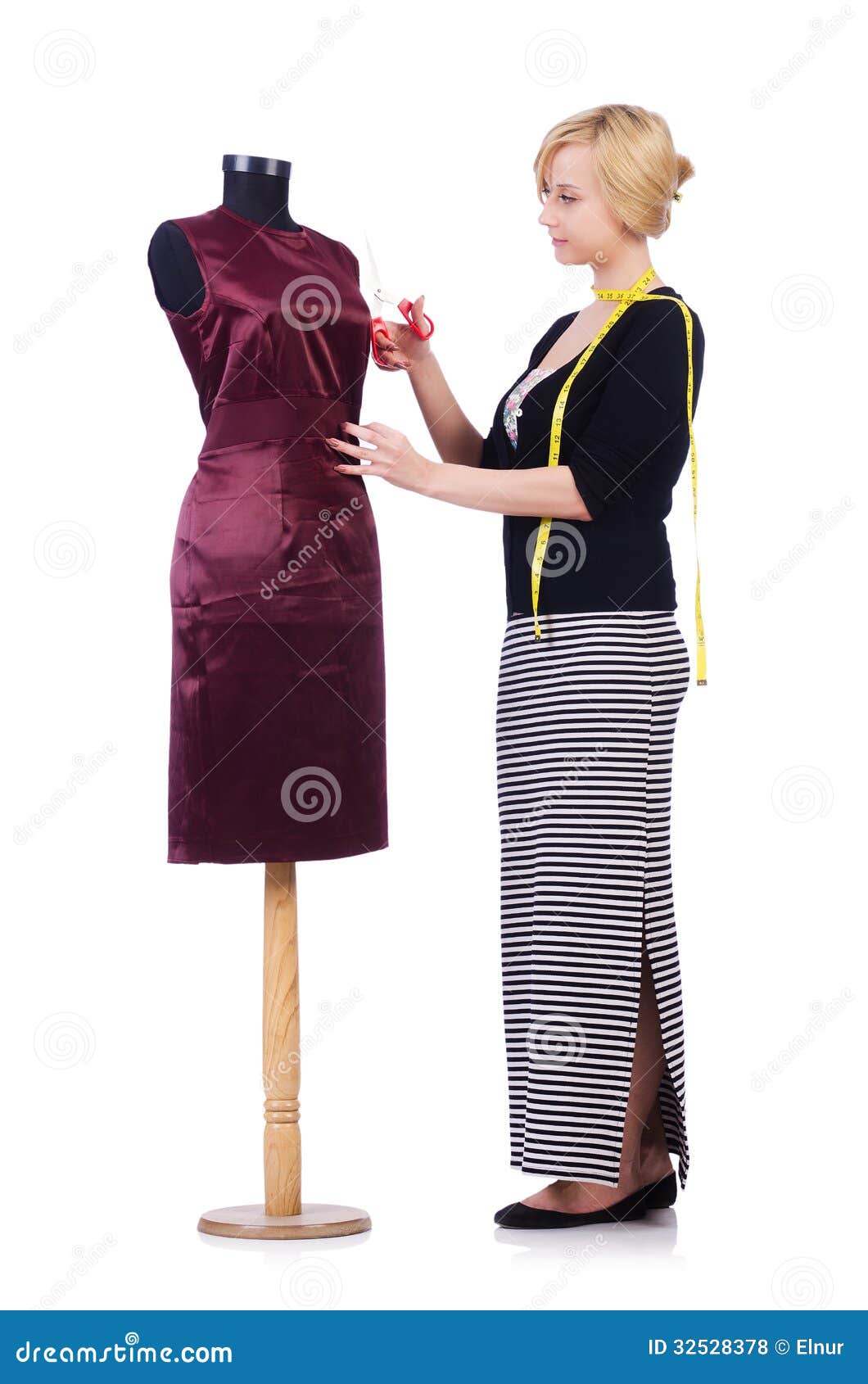 Young tailor stock photo. Image of dress, fabric, dressmaker - 32528378