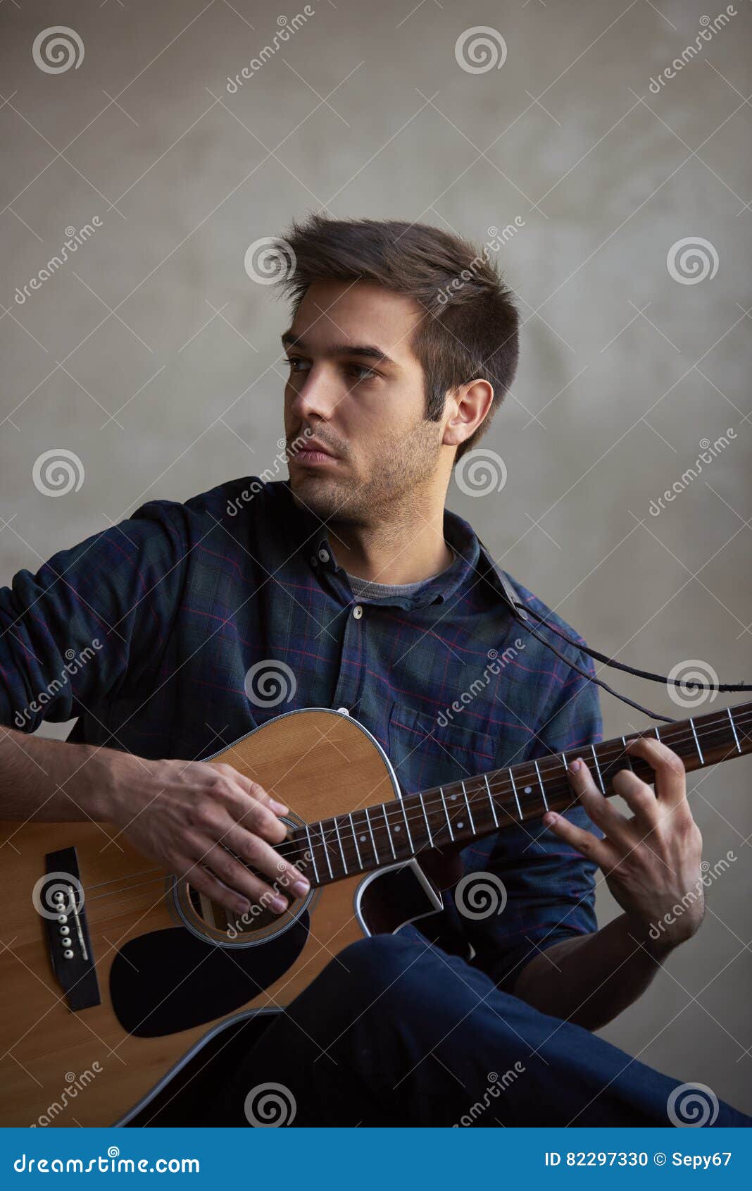 Young Talent Practicing Guitar Stock Photo - Image of guitar, hobby ...