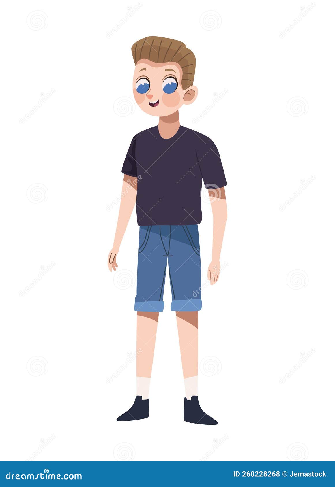 Young tall man standing stock vector. Illustration of adult - 260228268