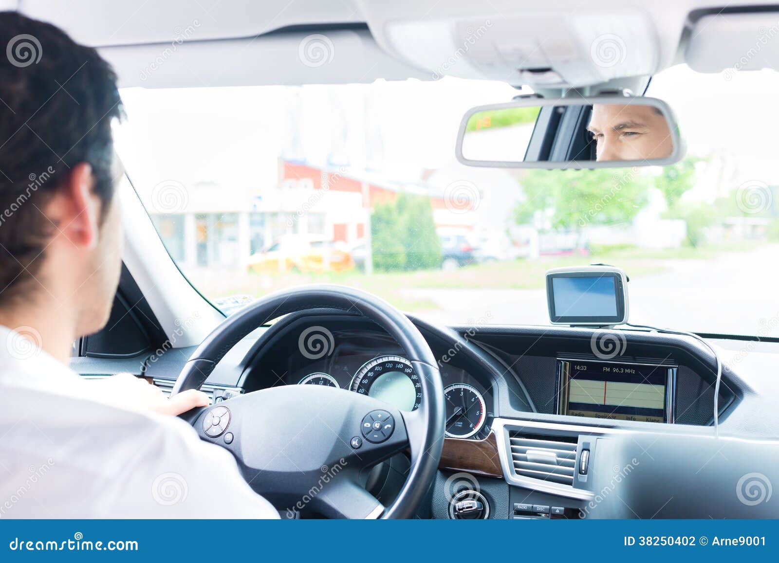 Young Taxi Driver Driving His Car Stock Photo - Image of drive, male ...