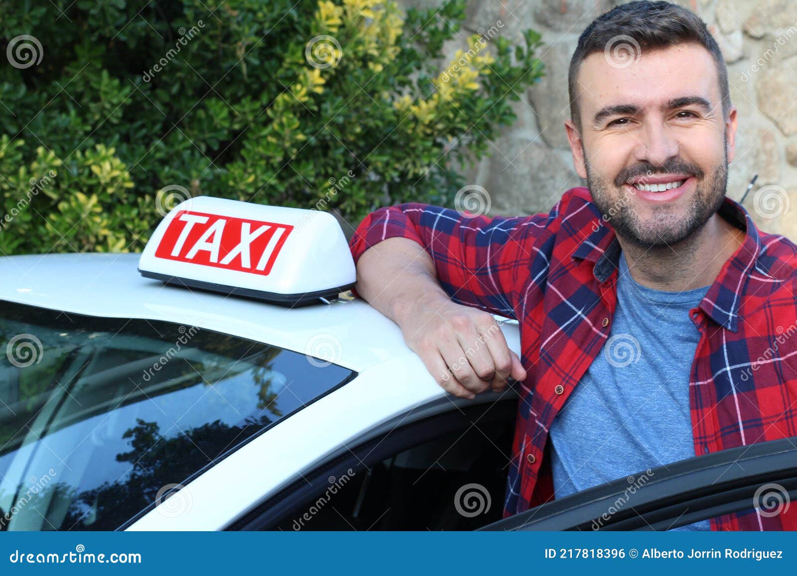 Young taxi driver at work stock photo. Image of caucasian - 217818396