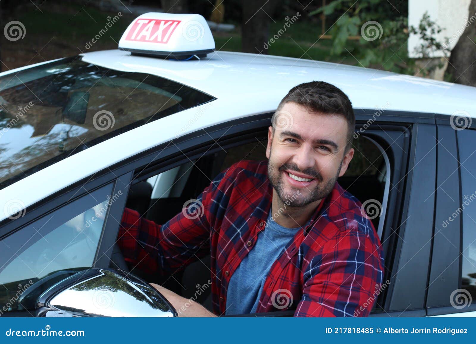Young taxi driver at work stock image. Image of outdoor - 217818485