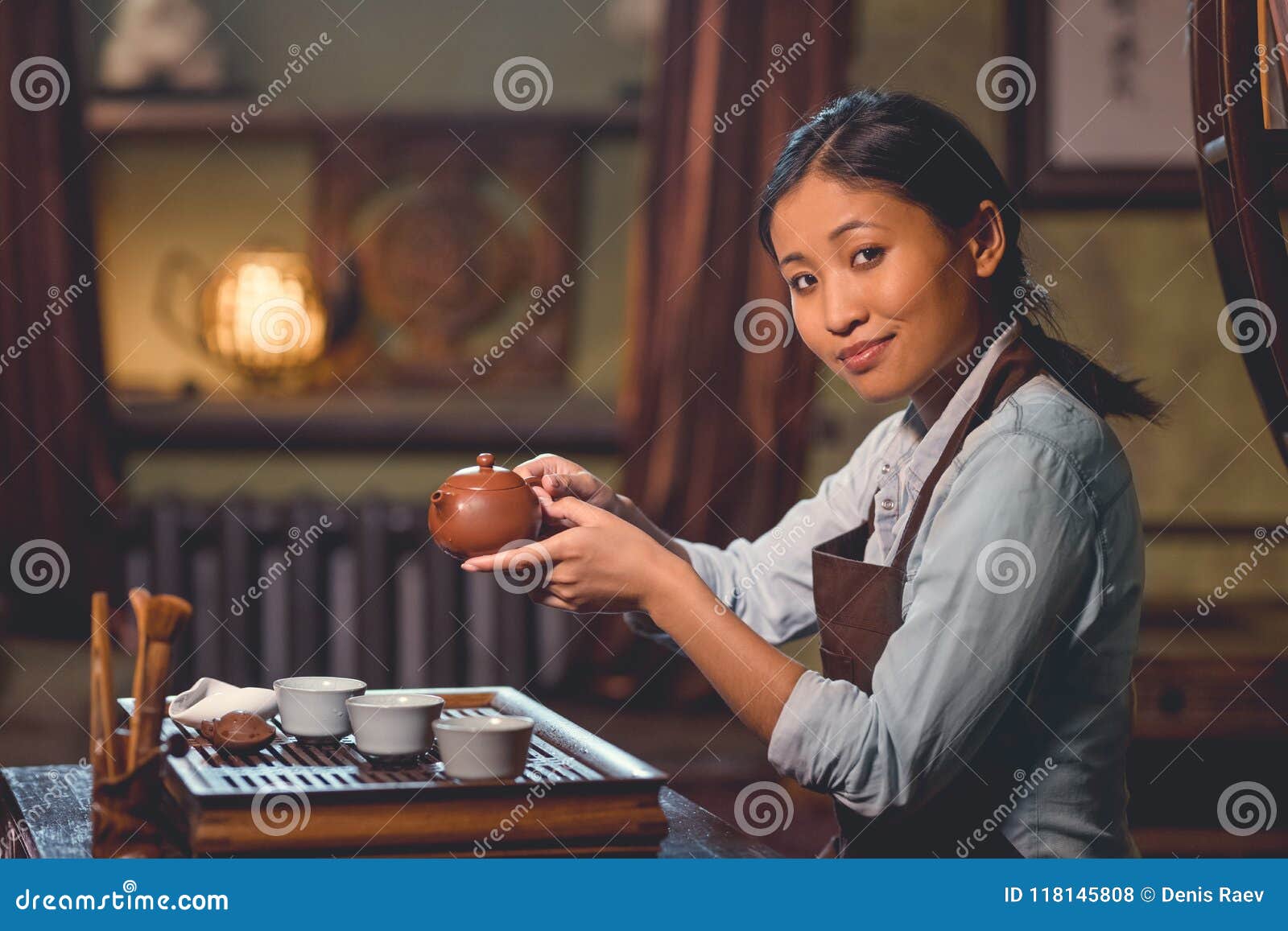 Young tea master in room stock photo. Image of healthy - 118145808