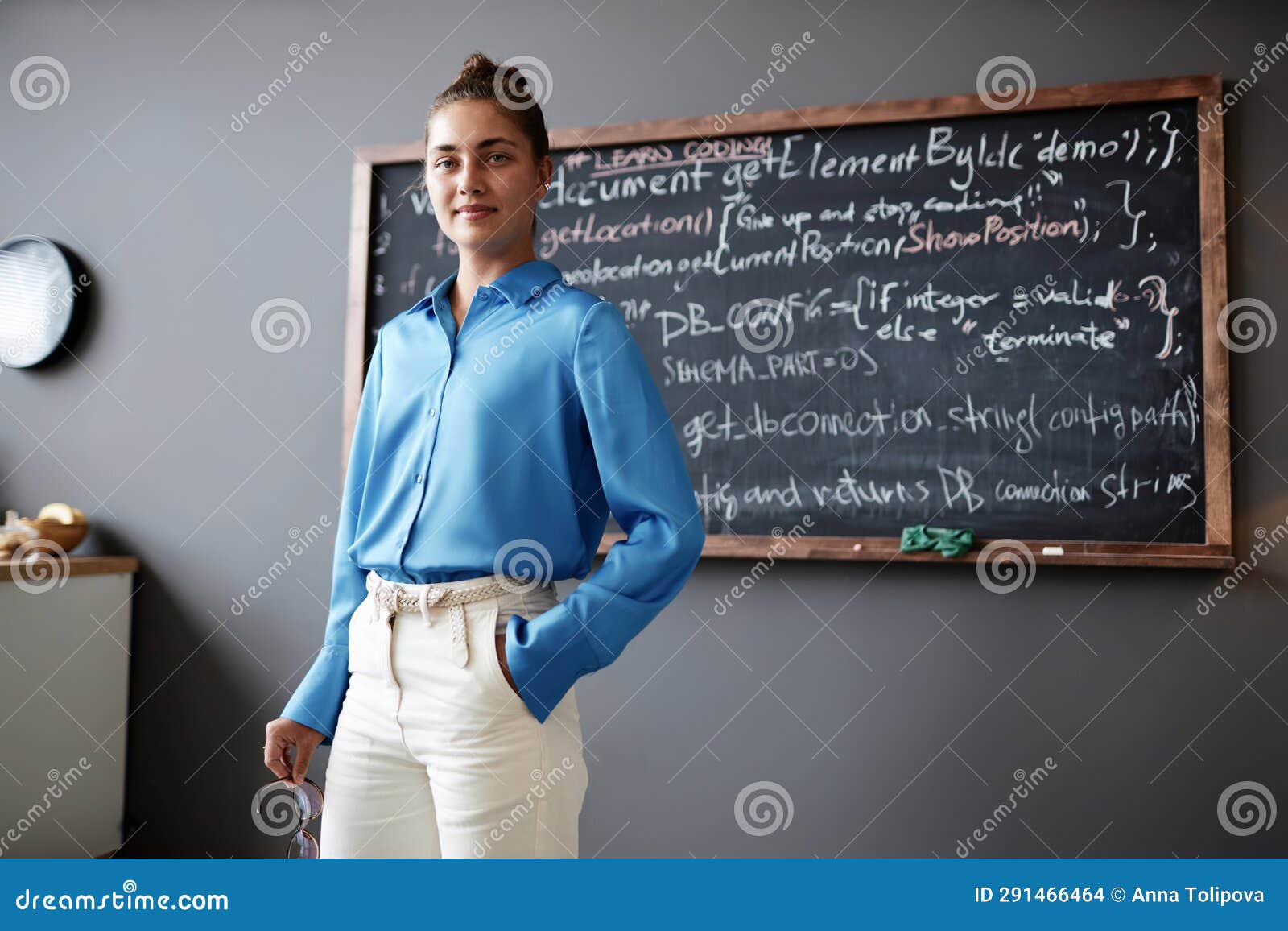 Young it Teacher Standing in the Classroom Stock Photo - Image of work ...