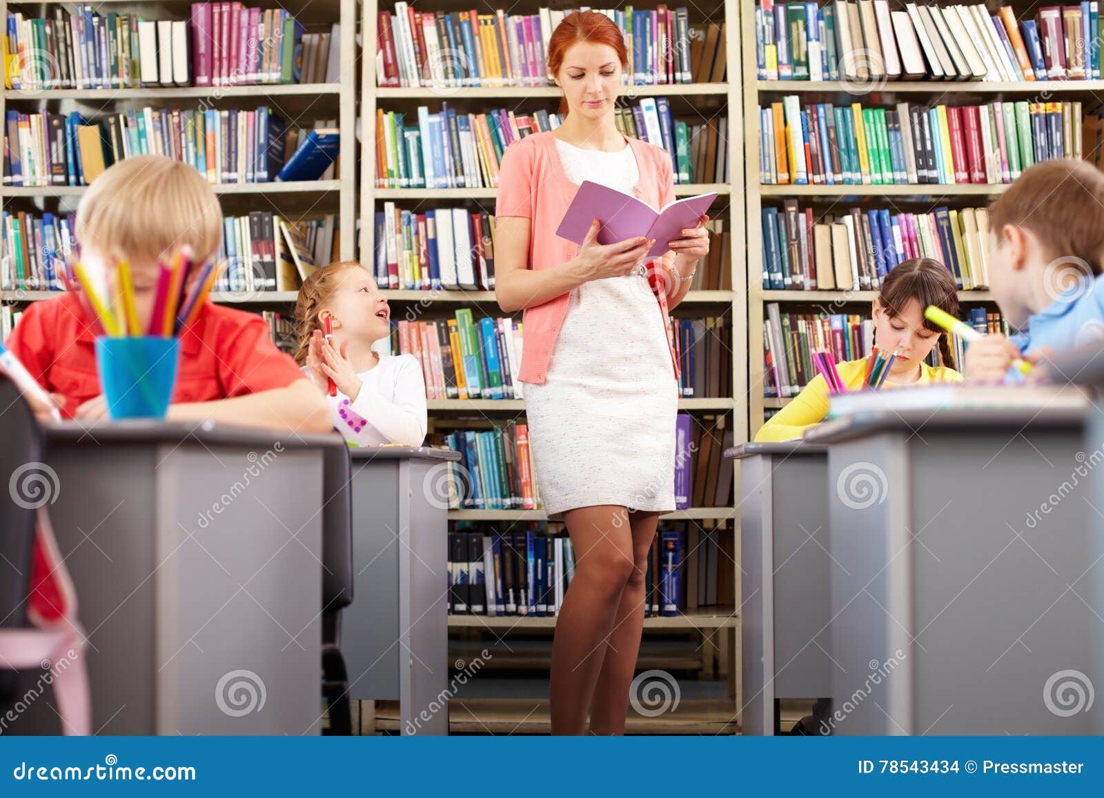 Young teacher stock photo. Image of female, childhood - 78543434
