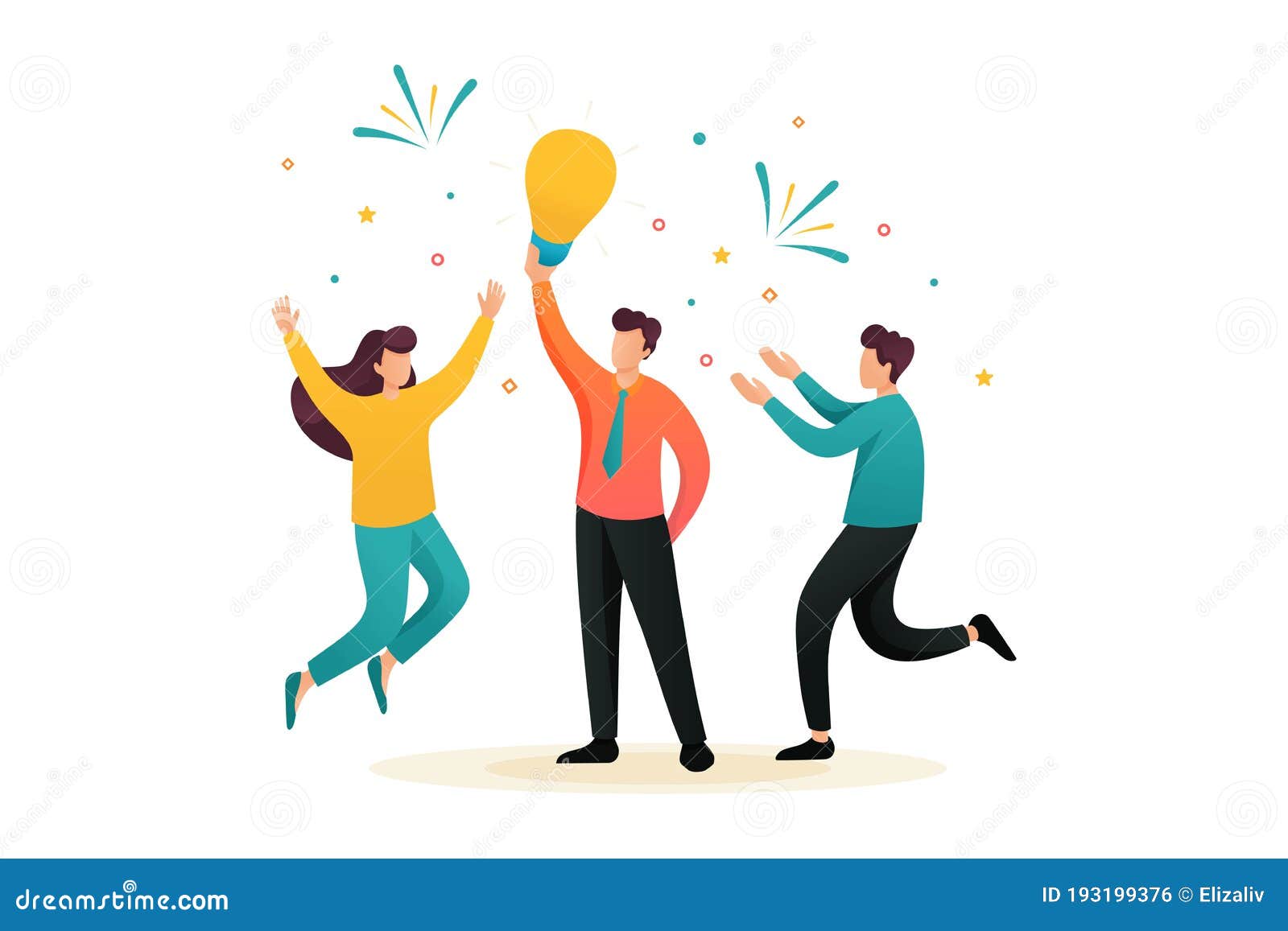 Young Team Creates a New Idea, Teamwork. Brainstorm Business Ideas ...