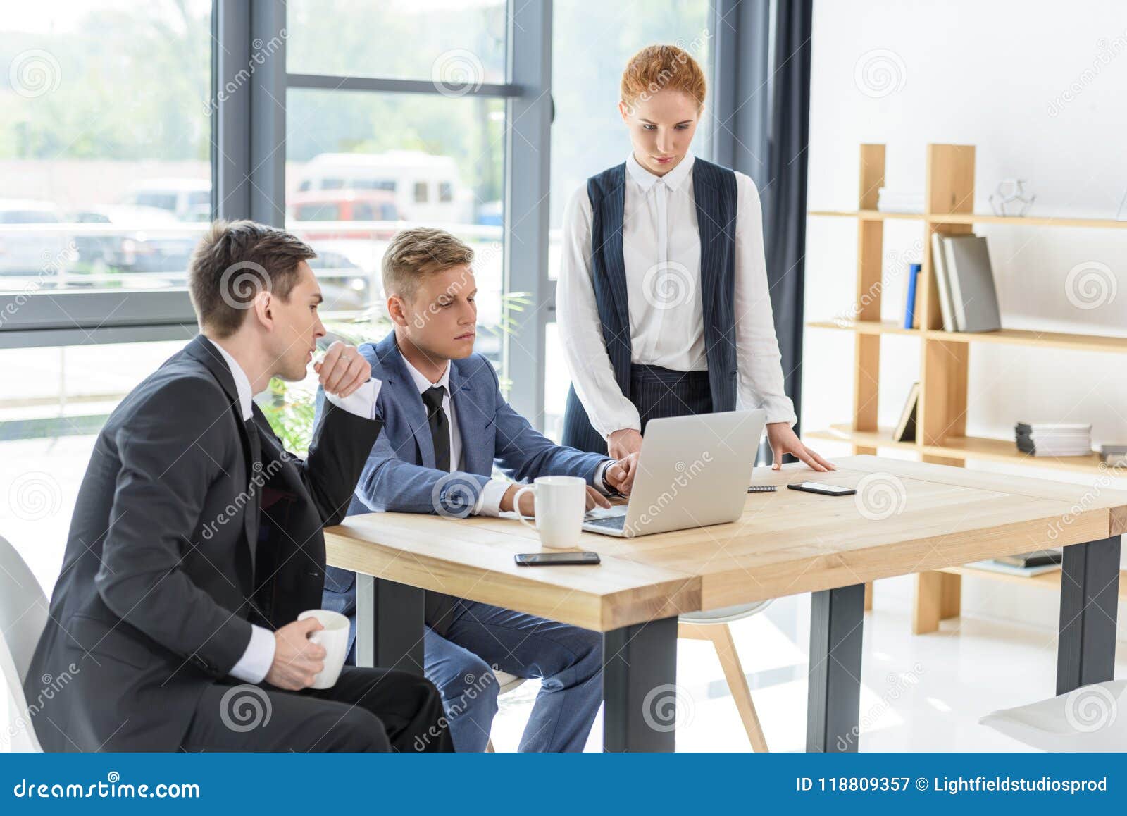 Young Team Discussing Project in Modern Stock Image - Image of ...